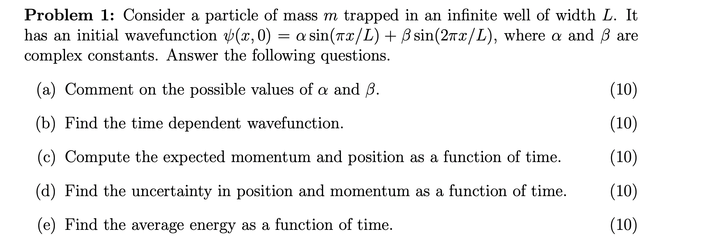 Solved Problem 1: Consider a particle of mass m trapped in | Chegg.com
