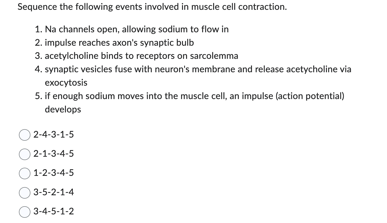 Solved Sequence the following events involved in muscle cell | Chegg.com