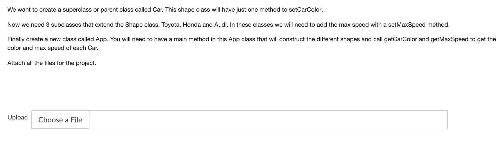 Solved We want to create a superclass or parent class called | Chegg.com