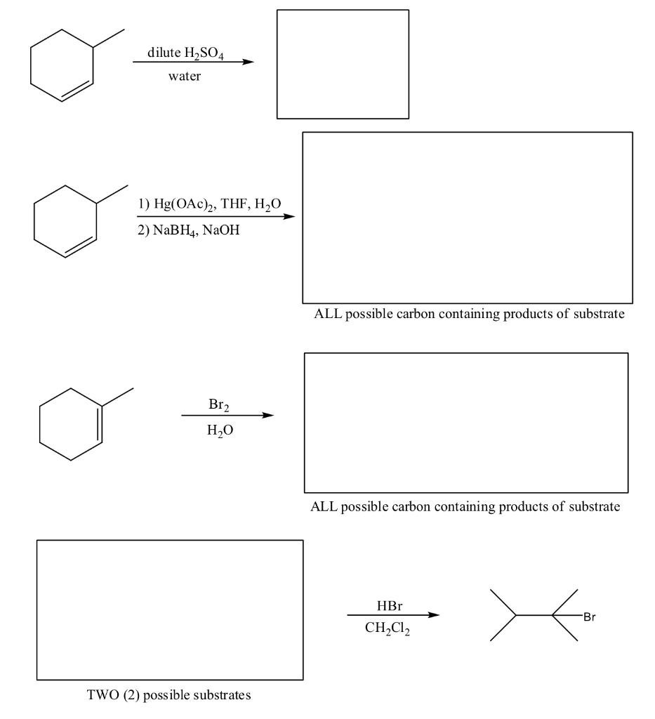 Solved dilute H2SO4 water 1) Hg(OAc)2, THF, H2O 2) NaBH4, | Chegg.com