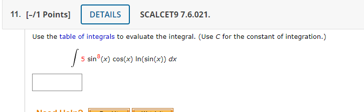 [Solved]: Use the table of integrals to evaluate the integr
