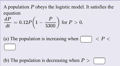 Solved A population P obeys the logistic model. It satisfies | Chegg.com