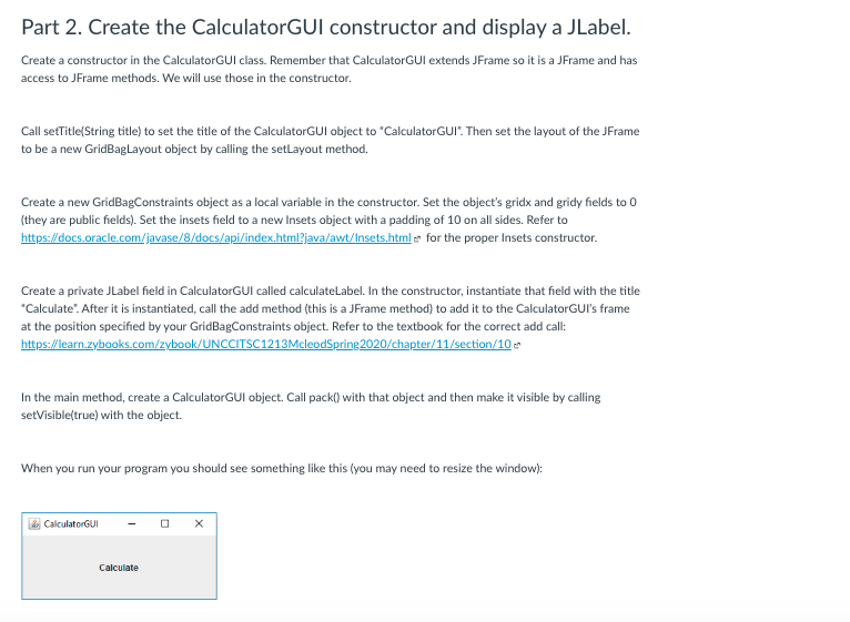 Solved Create a new Java project called ITSC1213GUILab. | Chegg.com