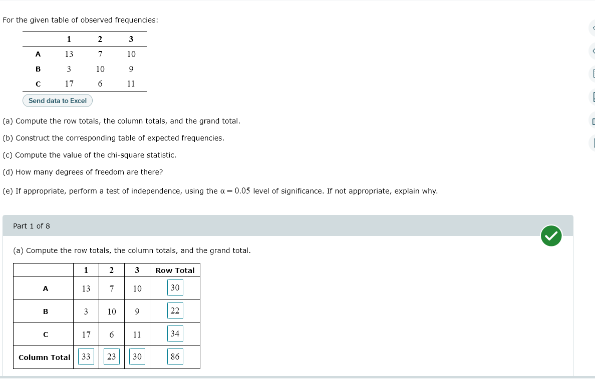 For the given table of observed frequencies: (a) | Chegg.com