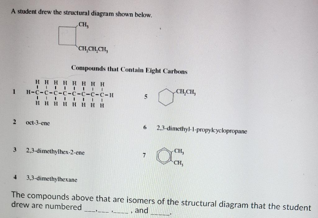 Solved A student drew the structural diagram shown below. | Chegg.com