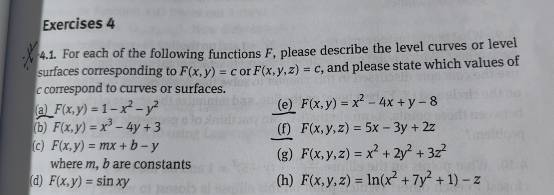 Solved 4.1. For each of the following functions F, please | Chegg.com