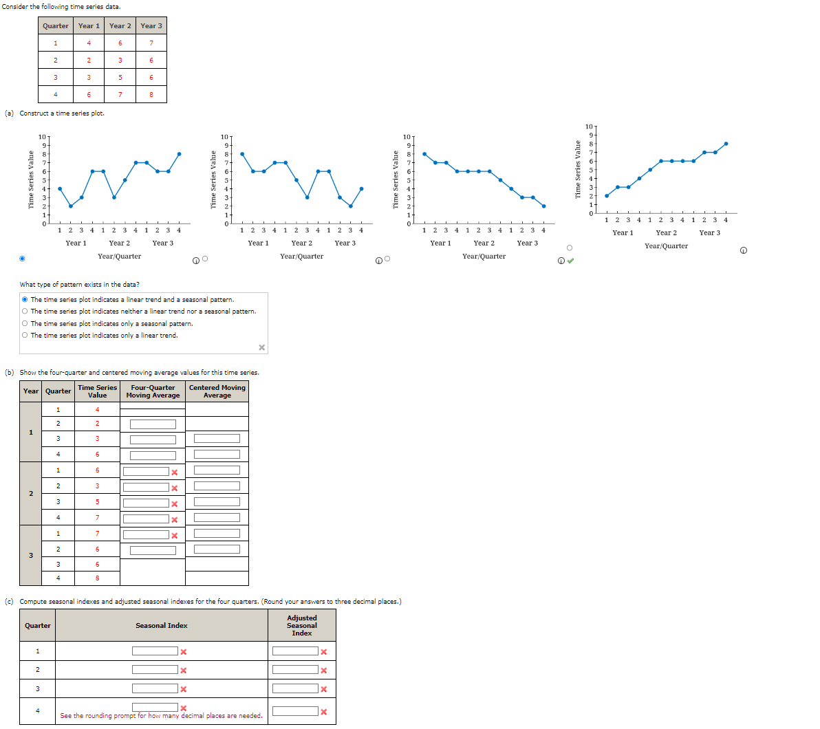 Solved Consider the following time series data.(a) | Chegg.com