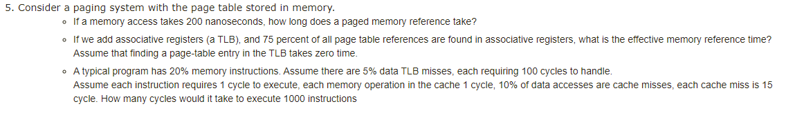 Solved 5. Consider a paging system with the page table | Chegg.com