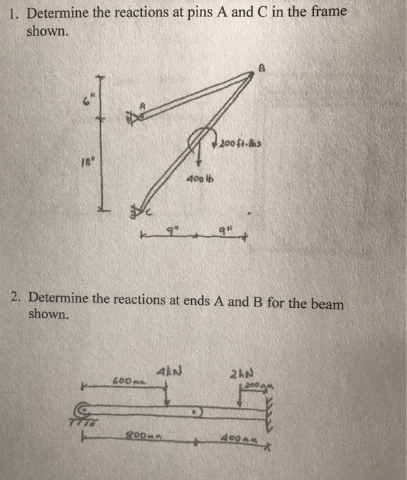 Solved I need help with these two statics problems please. | Chegg.com
