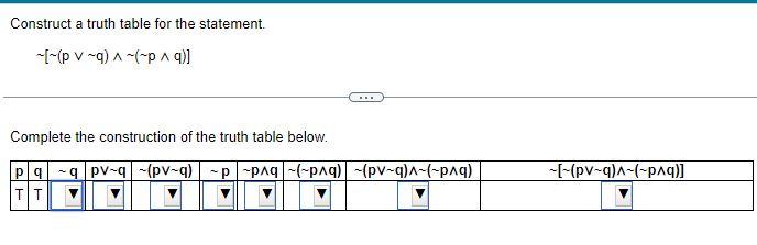 Solved Construct a truth table for the | Chegg.com