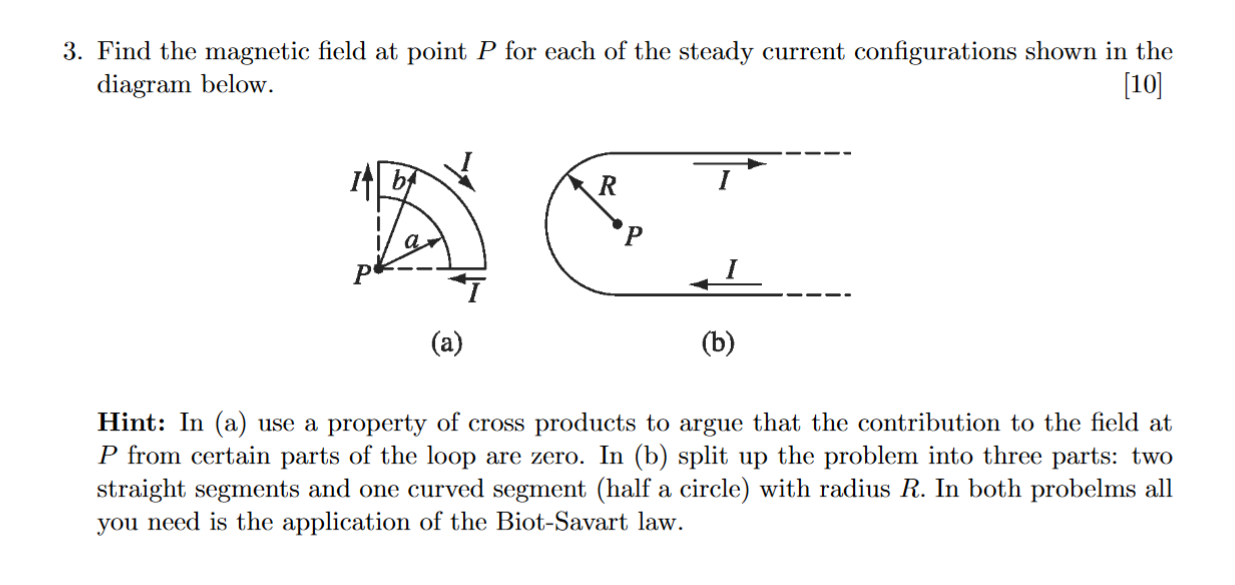 Solved 3. Find the magnetic field at point P for each of the | Chegg.com