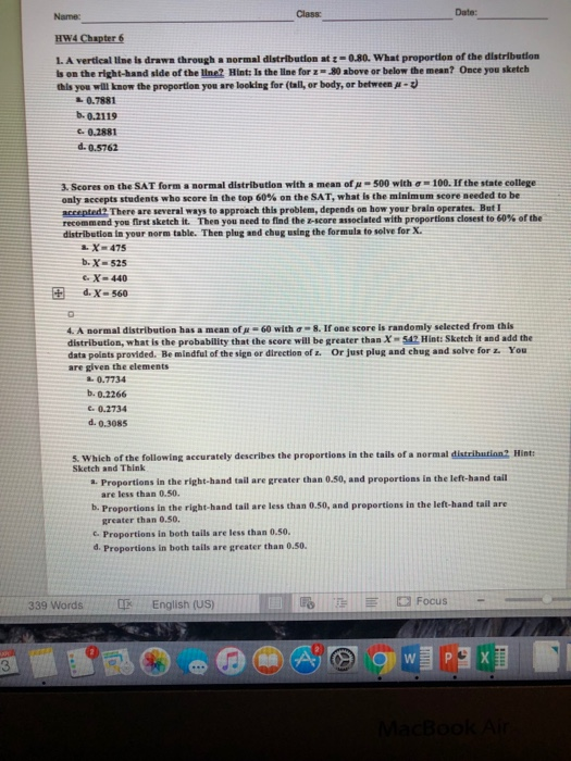 Solved Name: Class Date: HW4 Chapter 6 1. A vertical line is | Chegg.com