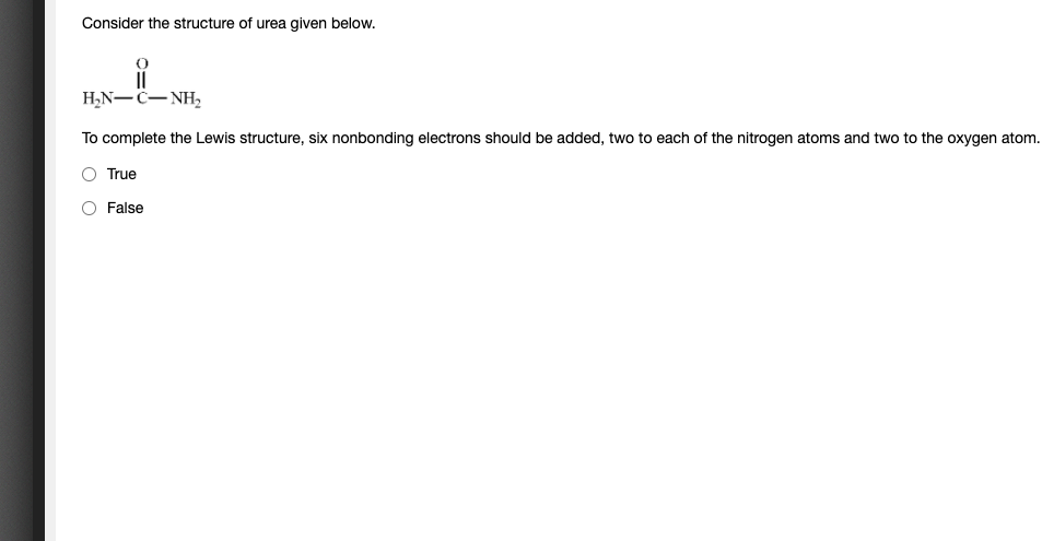 Solved Consider the structure of urea given below. HN-C-NH2 | Chegg.com