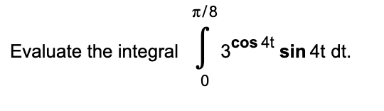 Solved Evaluate the integral ∫0π/83cos4tsin4tdt | Chegg.com