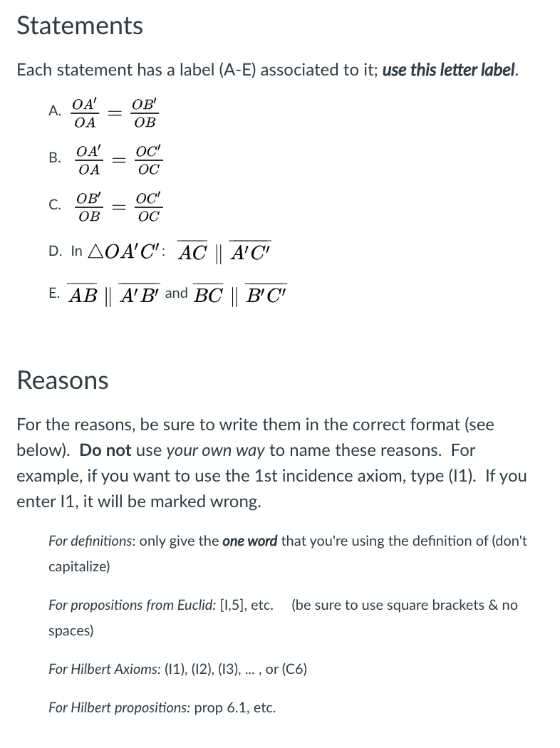 In a Hilbert plane with (P), consider ABC and | Chegg.com