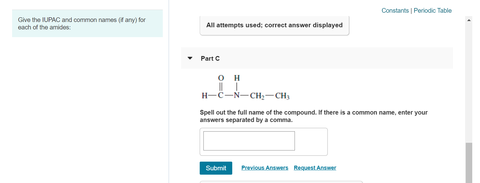 Solved Constants Periodic Table Give the IUPAC and common | Chegg.com