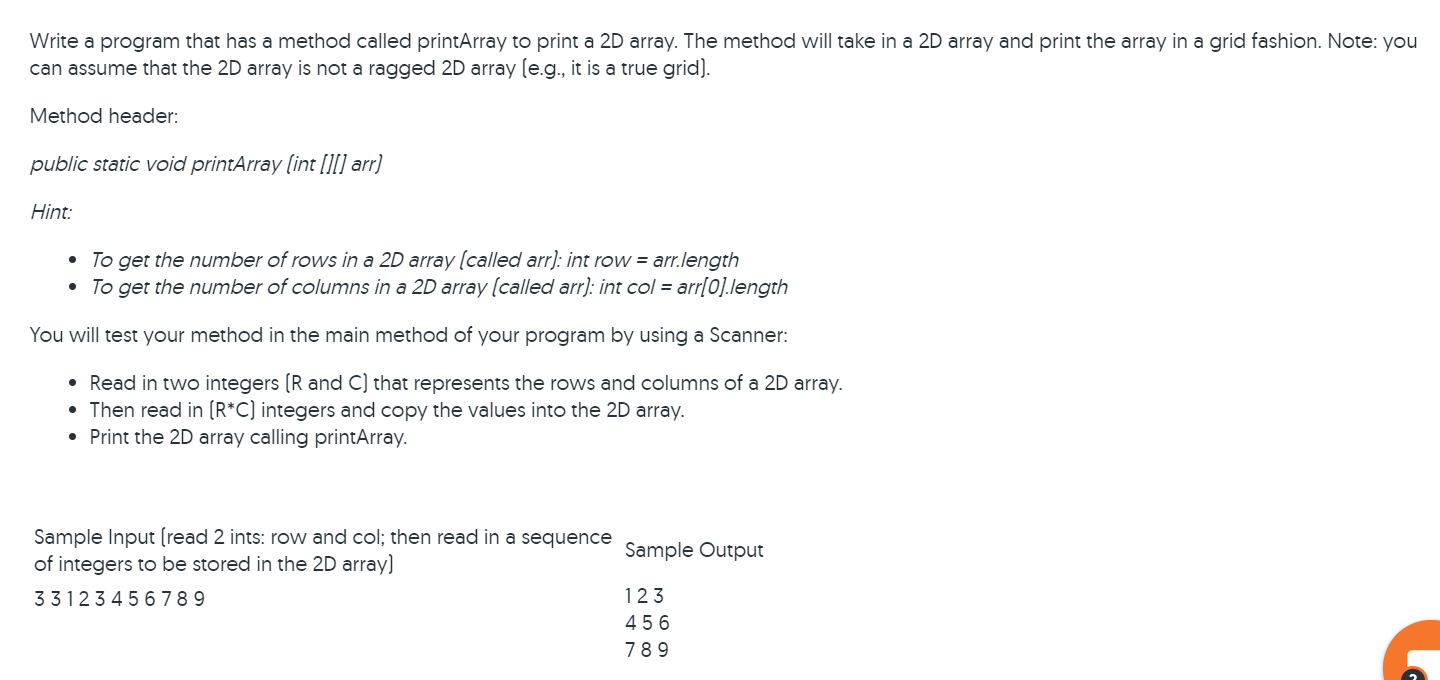 Solved Write A Program That Has A Method Called Printarray 8225