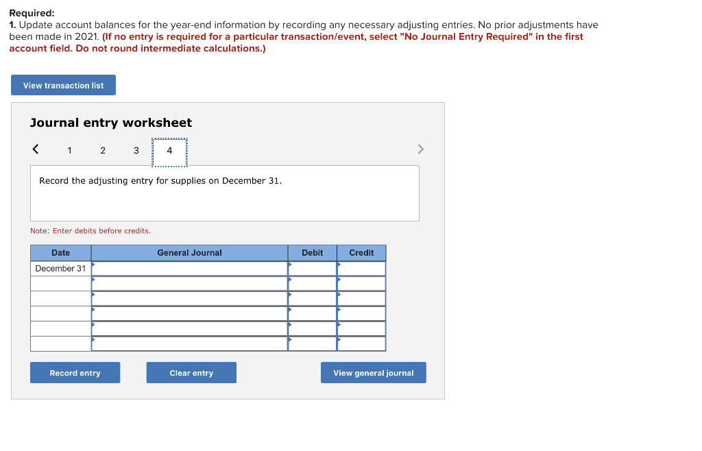 Solved Required 1 Update Account Balances For The