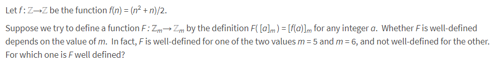 Solved Let f:27Z be the function f(n) = (n2 + n)/2. Suppose | Chegg.com