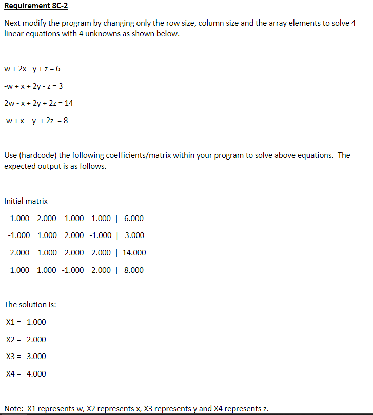 Solved Requirement 8C-2 Next modify the program by changing | Chegg.com