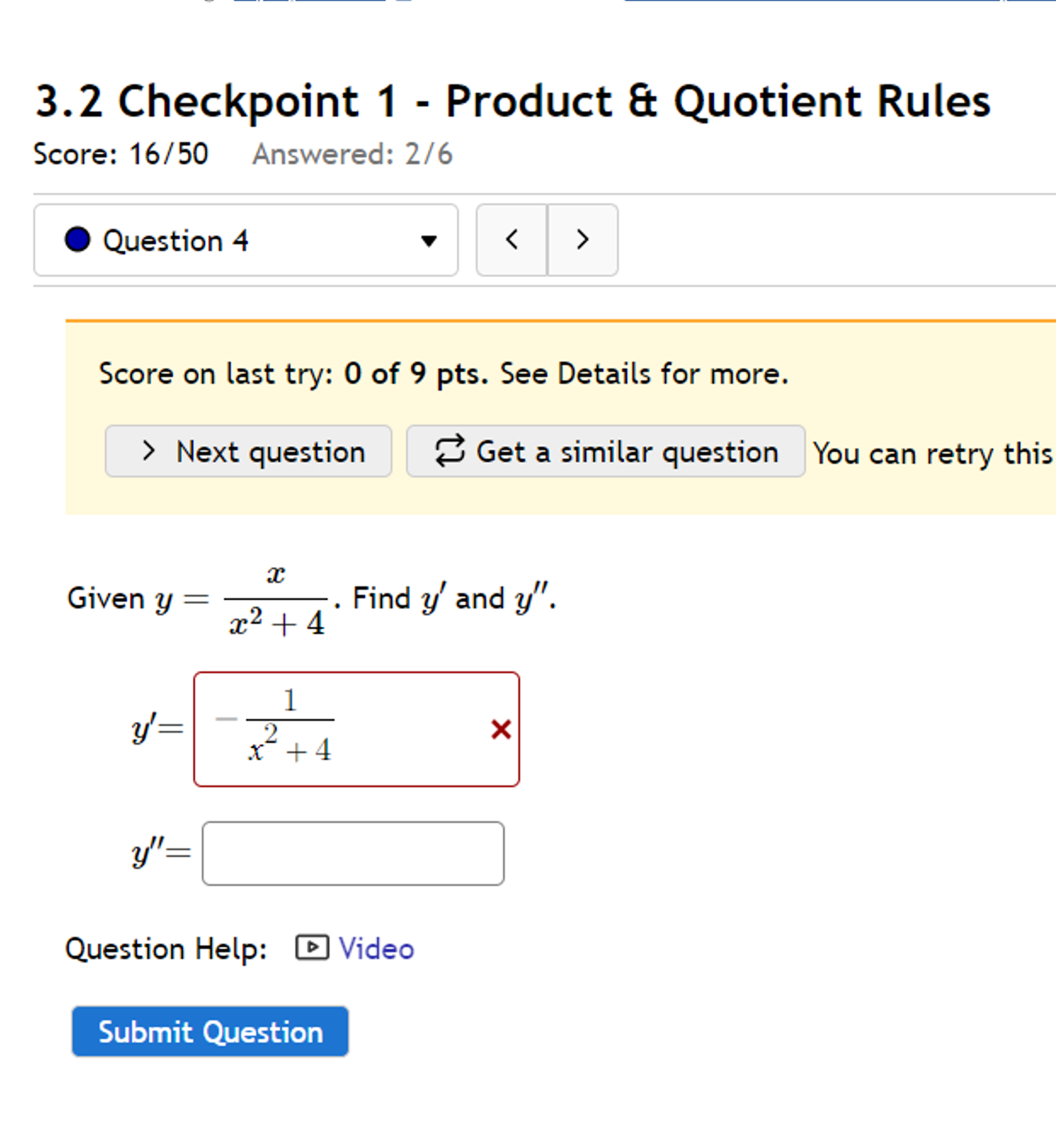 Solved 3.2 ﻿Checkpoint 1 - ﻿Product & Quotient RulesGiven | Chegg.com