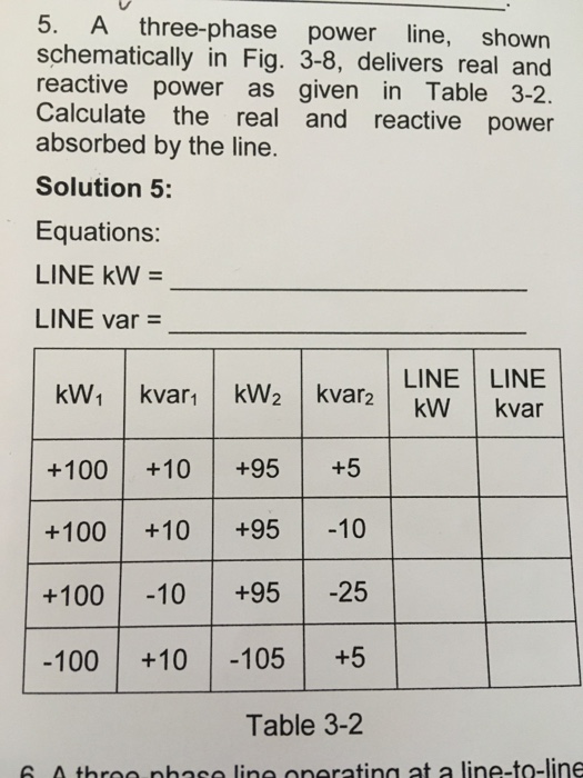 Solved 5. A three-phase power line, shown schematically in | Chegg.com