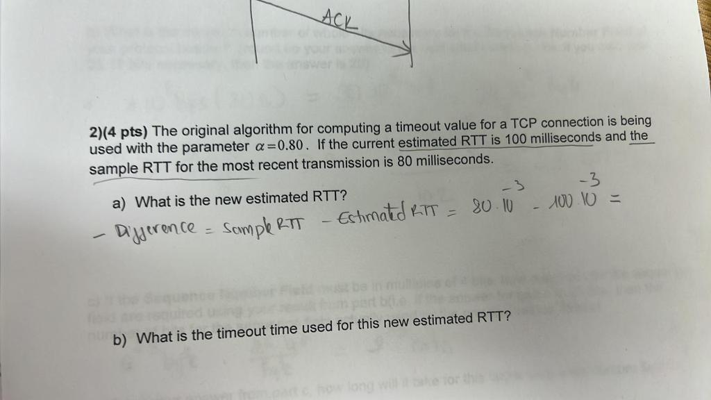 2)(4 pts) The original algorithm for computing a | Chegg.com