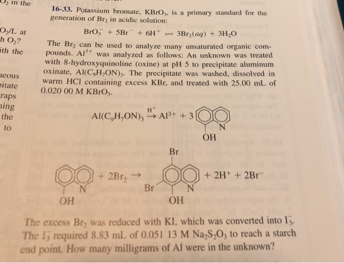 Solved 2 in the 16-33. Potassium bromate, KBrO, is a primary | Chegg.com
