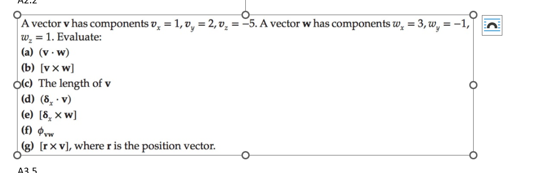 Solved A vector v has components v_(x)=1,v_(y)=2,v_(z)=-5. A | Chegg.com