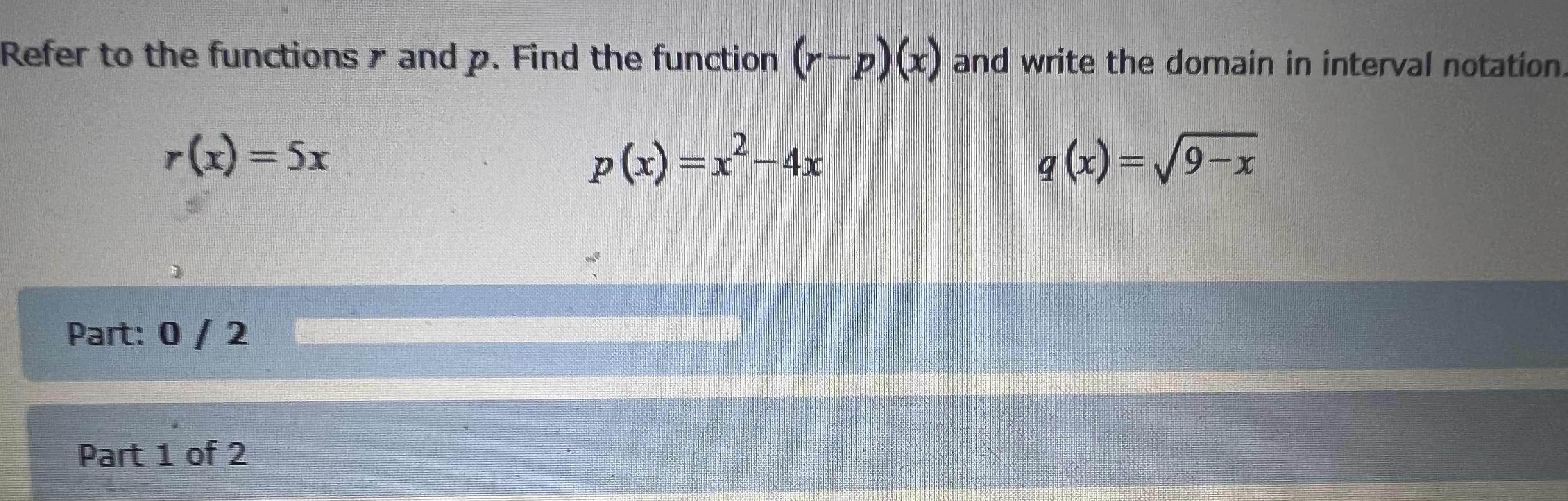 Solved Refer to the functions r and p. Find the function | Chegg.com