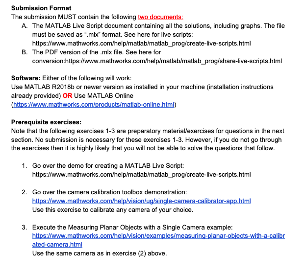 Submission Format The submission MUST contain the | Chegg.com