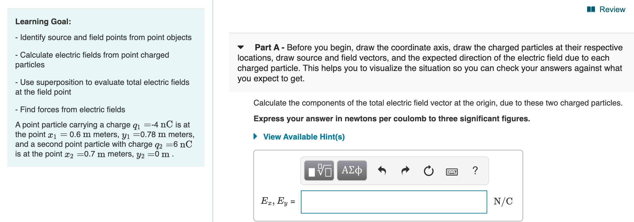 Solved II Review Learning Goal: - Identify source and field | Chegg.com