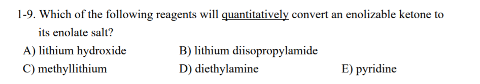 Solved 1-9. Which of the following reagents will | Chegg.com