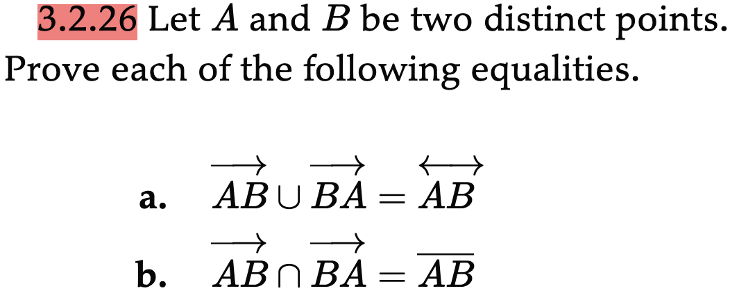 Solved 3.2.26 ﻿Let A and B be ﻿two distinct points.Prove | Chegg.com