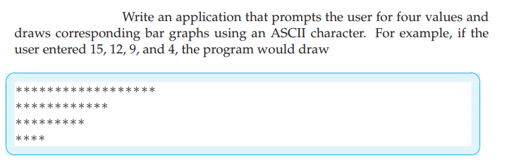 Solved Write an application that prompts the user for four | Chegg.com