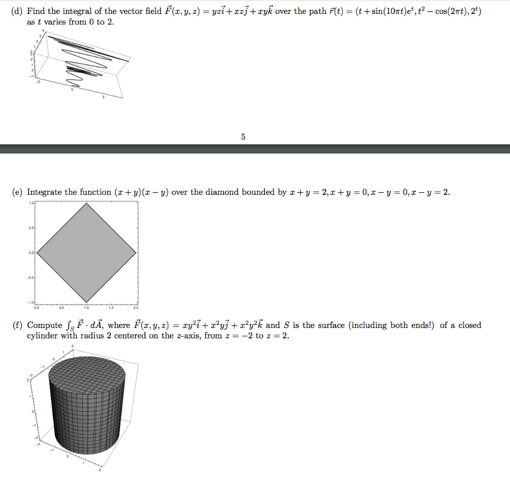 Problem 8. (20 points each) Compute each of the | Chegg.com