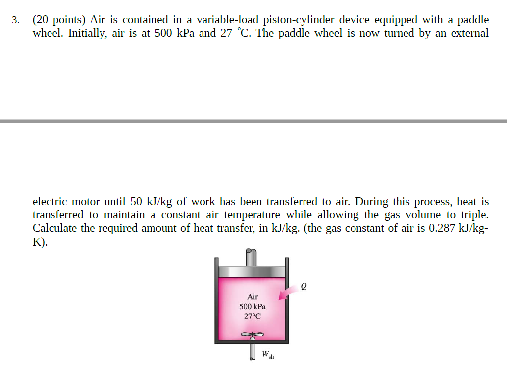 Solved 3. (20 points) Air is contained in a variable-load | Chegg.com