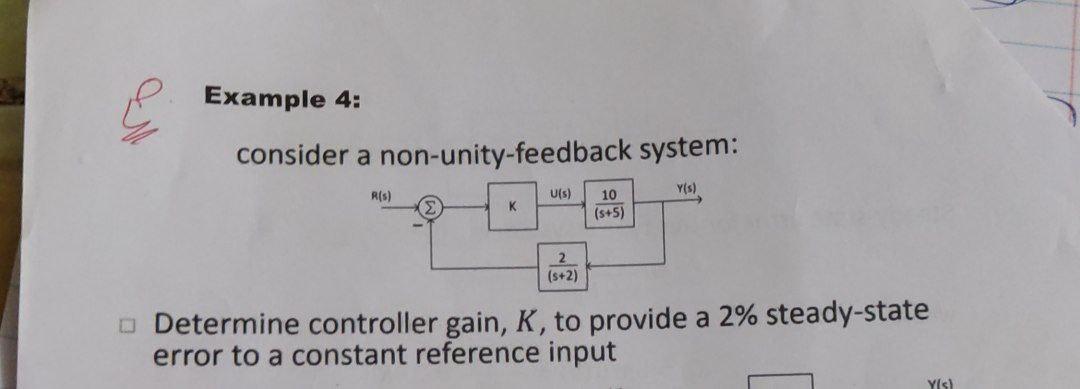 Solved Example 4: consider a non-unity-feedback system: R(s) | Chegg.com