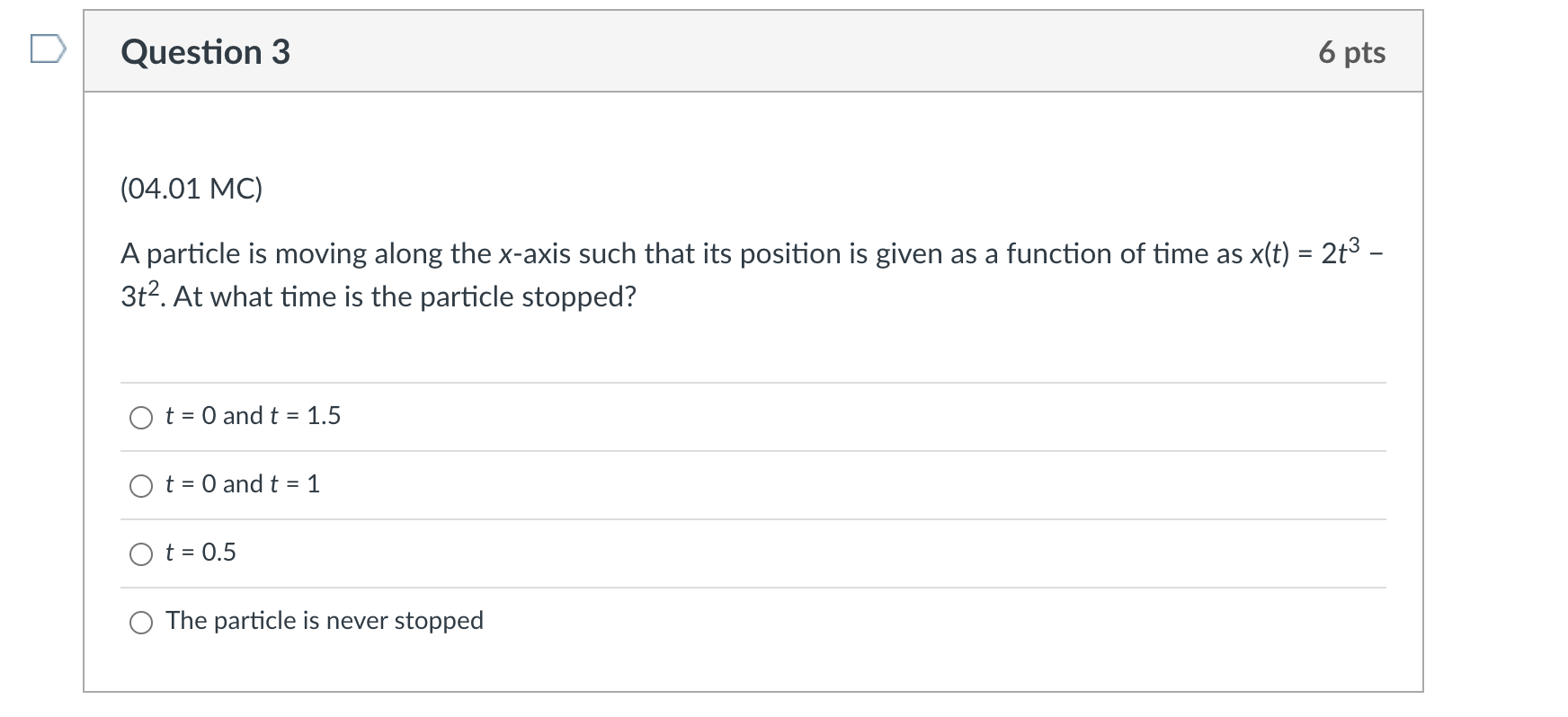 Solved A particle is moving along the x-axis such that its | Chegg.com