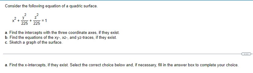 Solved Consider the following equation of a quadric surface. | Chegg.com