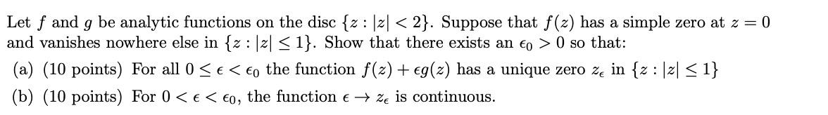 Solved Let f and g be analytic functions on the disc | Chegg.com