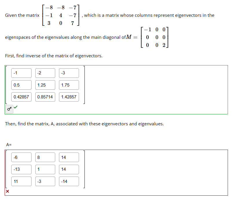 Solved Given the matrix [-8-8-7-14-7307], ﻿which is a matrix | Chegg.com