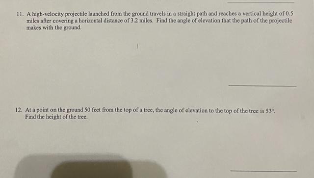 Solved 11. A high-velocity projectile launched from the | Chegg.com
