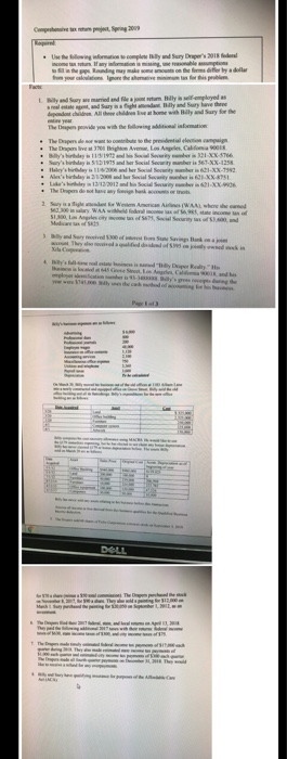 Provide the form 1040 SC, 1040 SSE and | Chegg.com