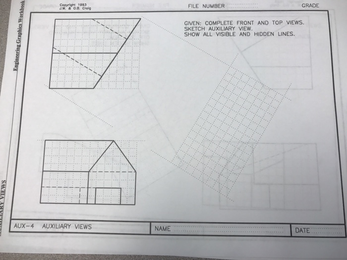 GIVEN: COMPLETE FRONT AND TOP VIEWS. SKETCH | Chegg.com