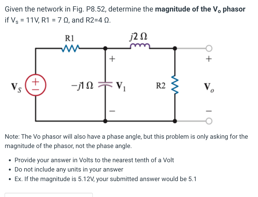 Solved Given the network in Fig. P8.52, determine the | Chegg.com
