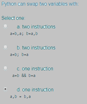 Solved To be efficient, I can swap two variables containing | Chegg.com
