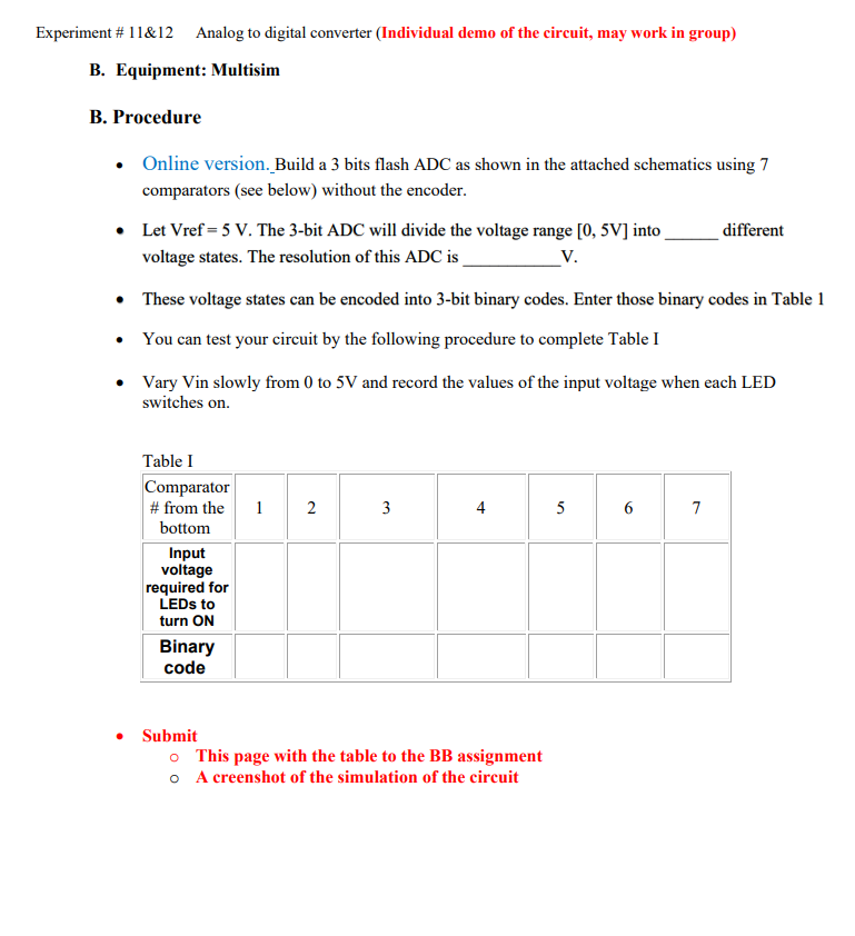 Solved B. Equipment: Multisim B. Procedure - Online | Chegg.com