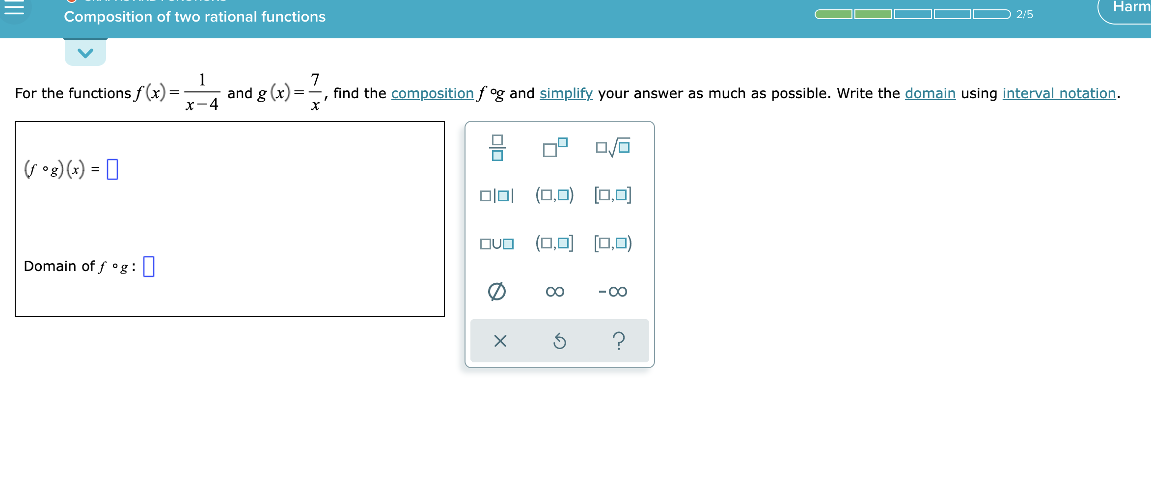 Solved III Harm Composition of two rational functions 2/5 1 | Chegg.com