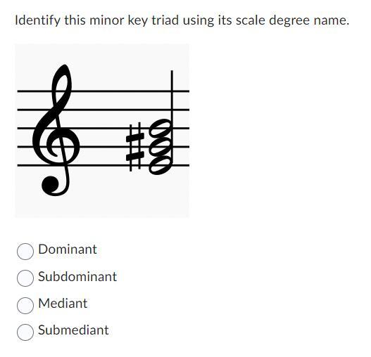 Solved Identify this minor key triad using its scale degree | Chegg.com